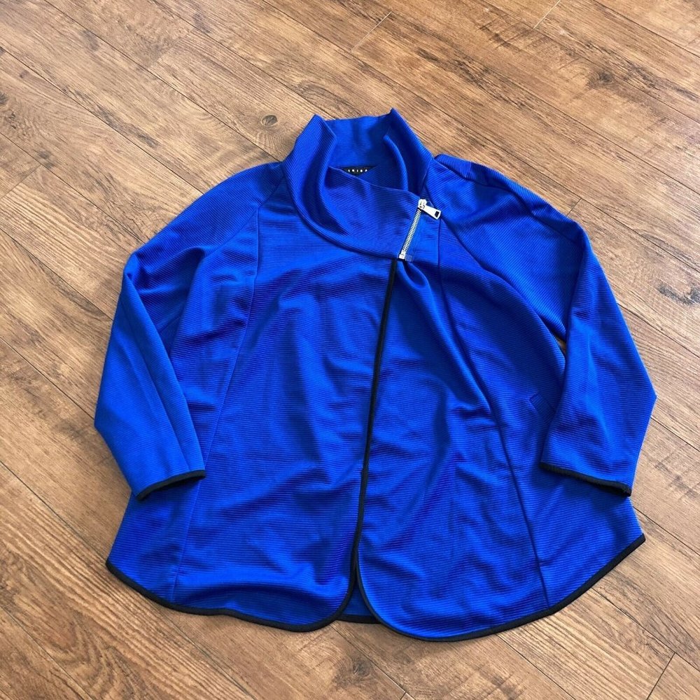 Tribal Brand Clothing Blue Black Zip Front Tunic Top … - Gem